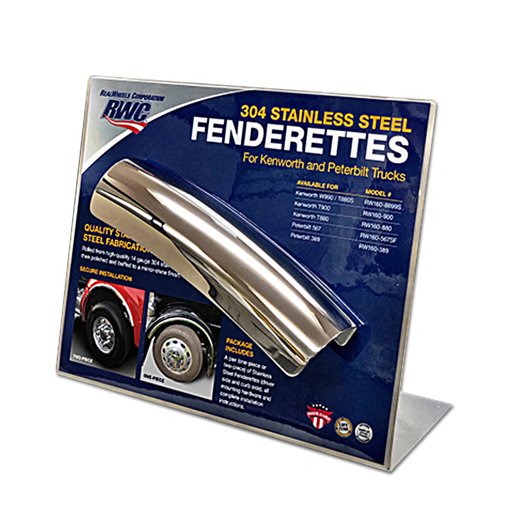 Real Wheels - 1" Stainless Steel Flange Fenderettes for Kenworth W900 ...