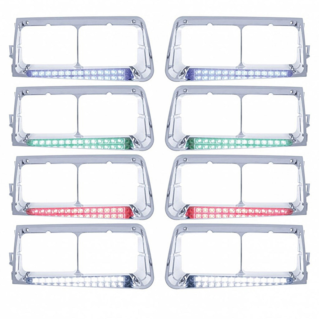 14 LED Headlight Bezel For 1989-2009 Freightliner FLD - Driver or Pass ...