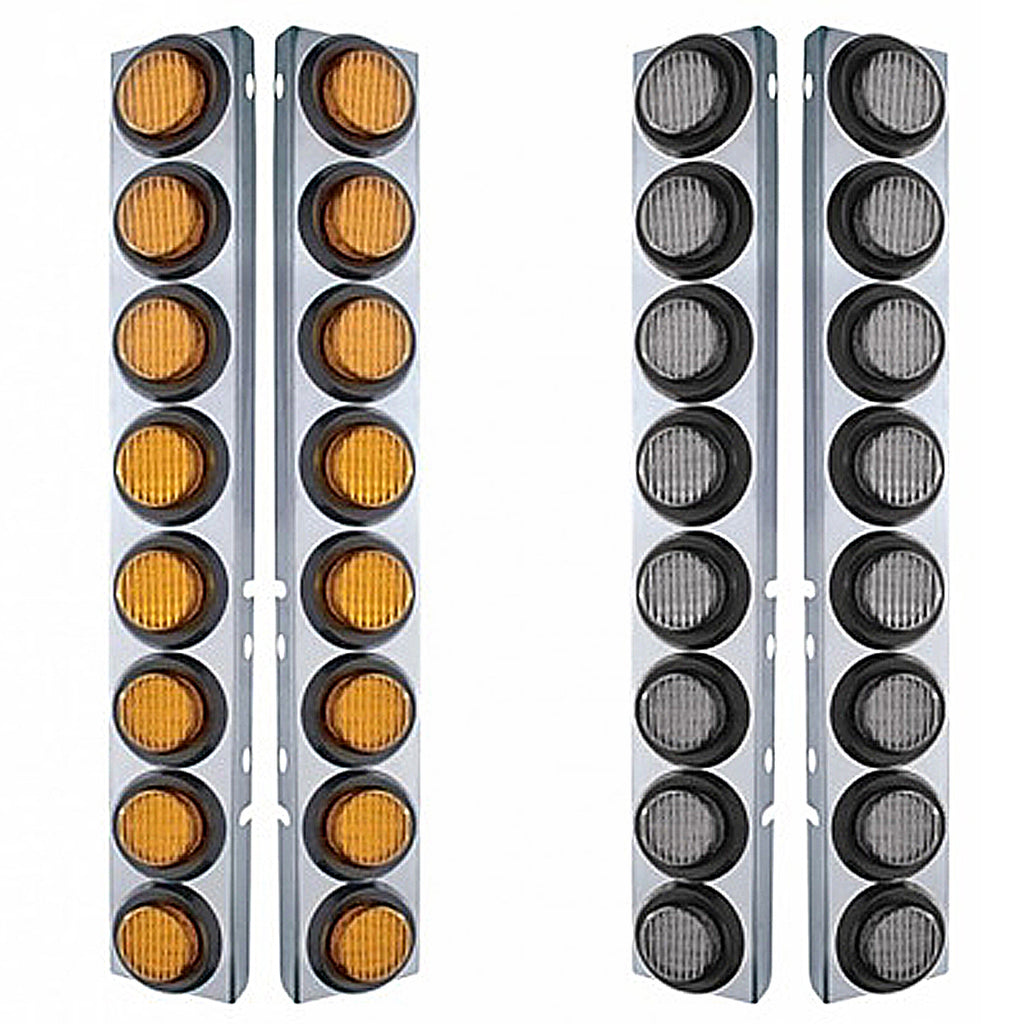 Stainless Steel Front Air Cleaner Bracket With 16 X 9 LED 2" Lights Fo ...