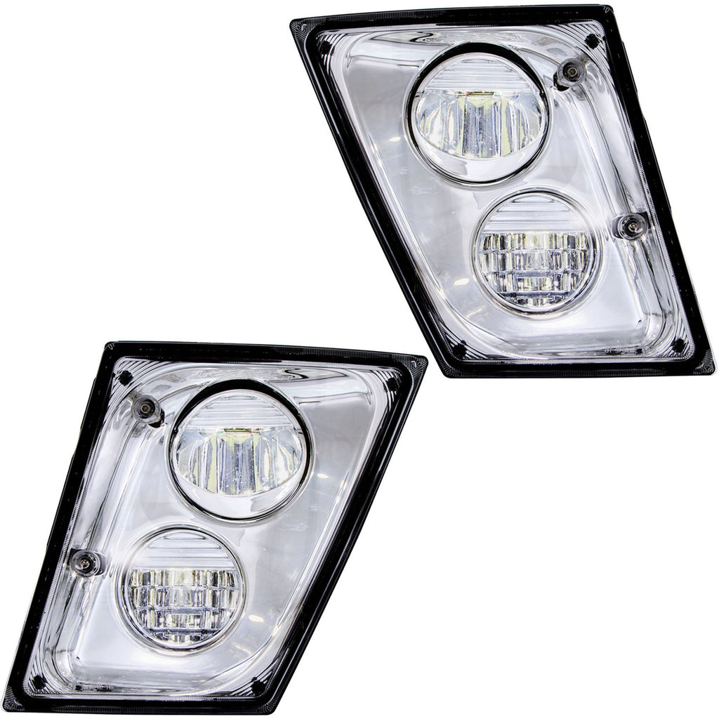 2 High Power LED Chrome Driving Light & Fog Light For 2003-2017 Volvo ...