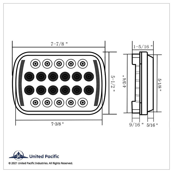 ULTRALIT - 24 High Power LED Rectangular or Circular Light w/ Dual Col ...
