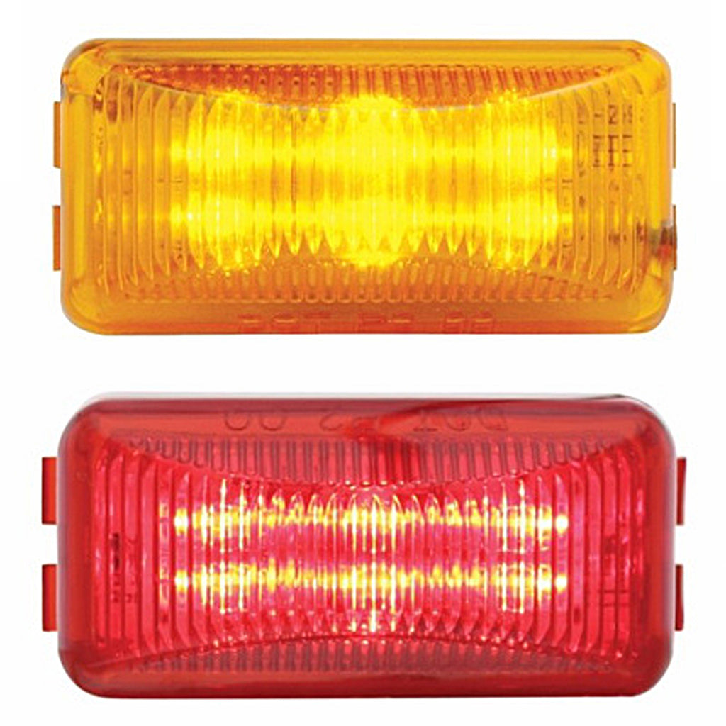 6 LED Rectangular Clearance/Marker Light - Amber or Red LEDs (Amber or – Berube's Truck Accessories