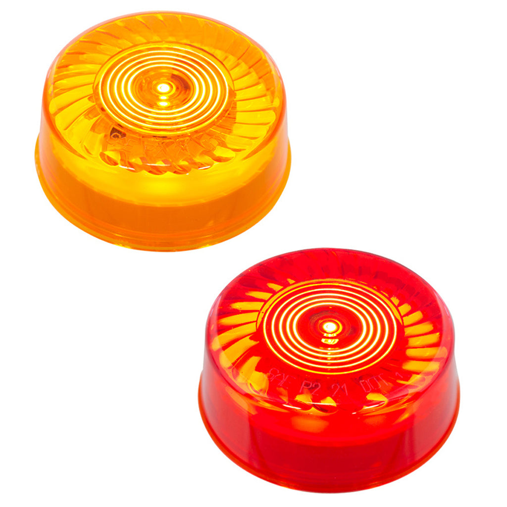 7 LED 2" Round Turbine Clearance/Marker Light - Amber or Red LEDs (Amb ...