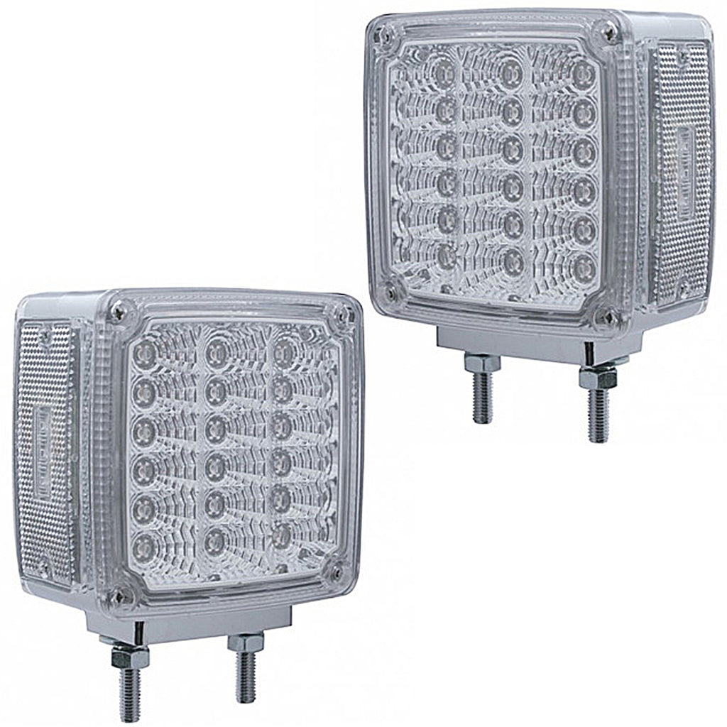 39 LED Reflector Double Face Turn Signal Light - Amber & Red LEDs w Cl ...