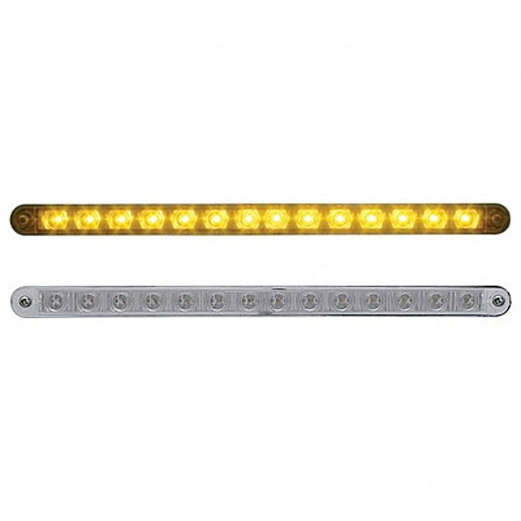 United Pacific - 14 LED 12" Turn Signal Light Bar With Bezel - Amber L ...