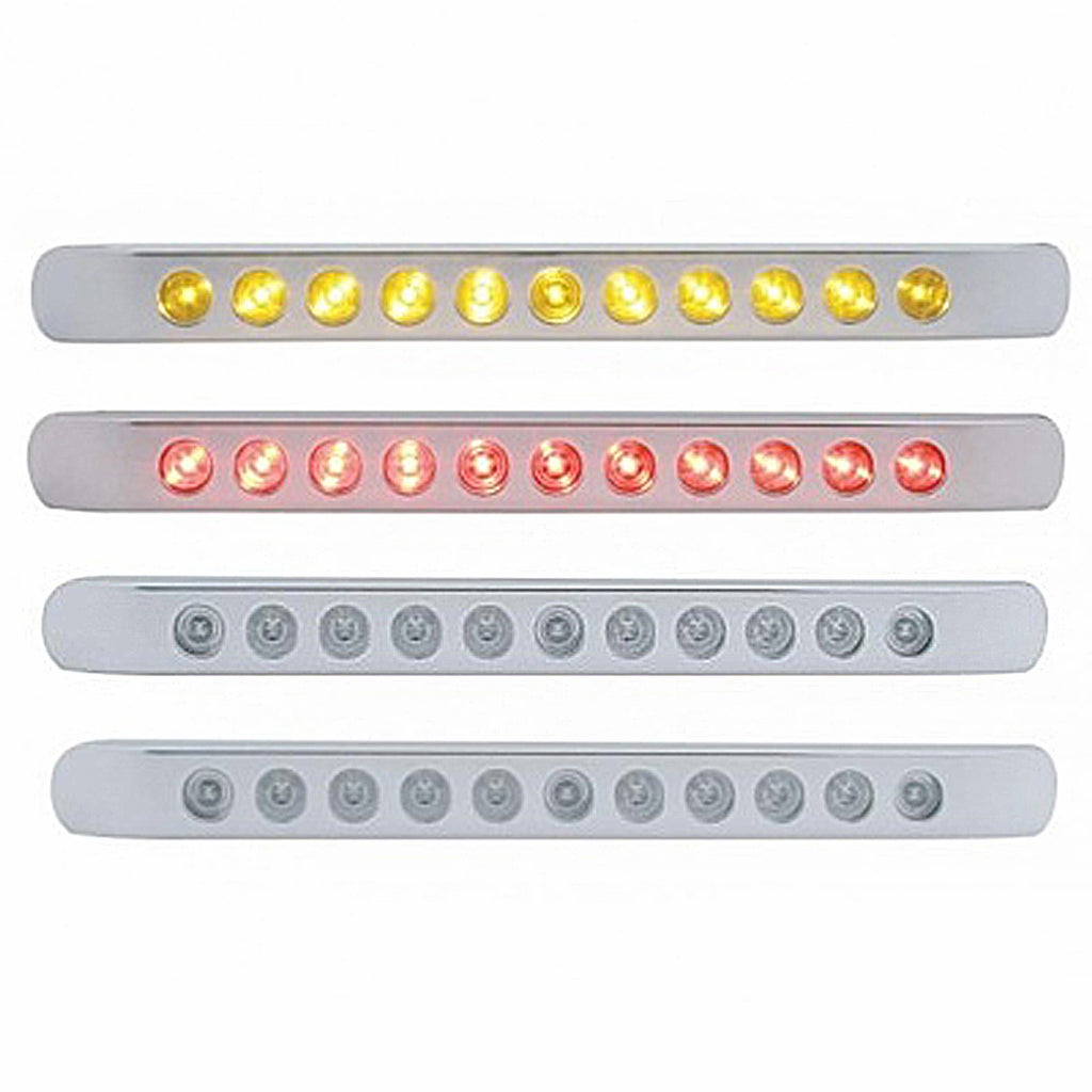 11 LED 17" Turn Signal Light Bar With Bezel - Amber or Red LEDs (Amber ...