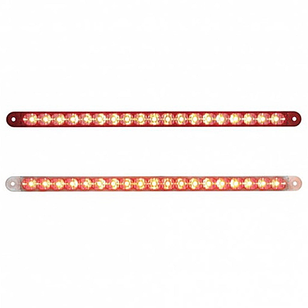 19 LED 12" Reflector Stop, Turn & Tail Light Bar - Red LEDs (Red or Cl ...