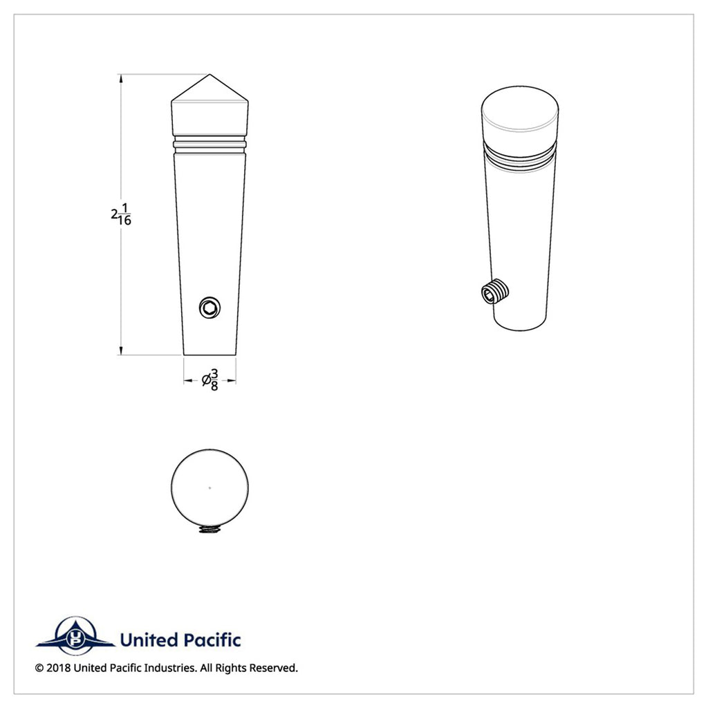 United Pacific - Short Peterbilt Toggle Switch Extension - Pointed ...