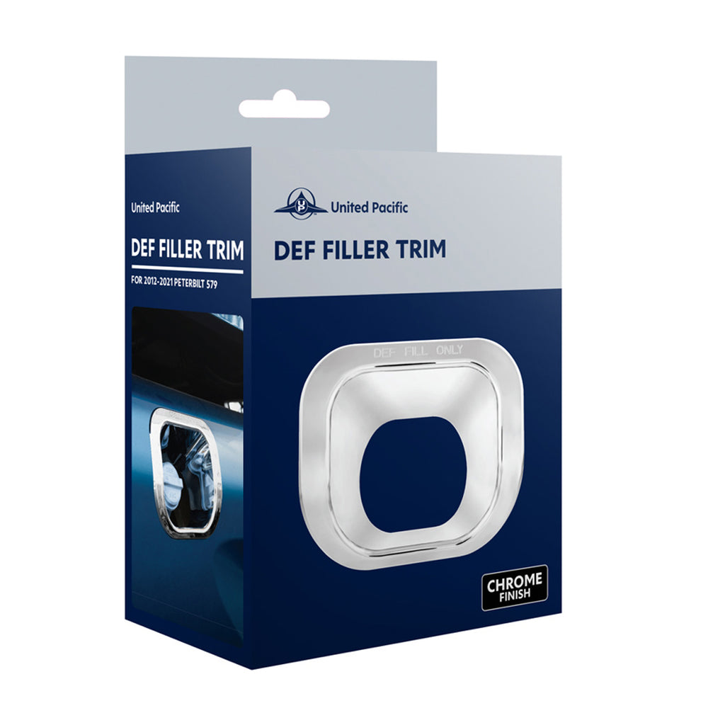 United Pacific - Chrome Plastic DEF Filler Trim For 2012-2021 Peterbil ...