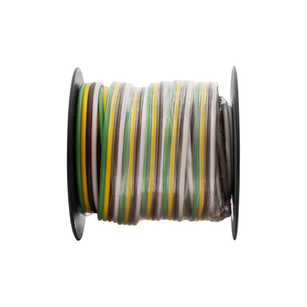 United Pacific - Trailer Wire Bonded - Rated 80 C 16 AWG 4-Way, Wht/Br ...