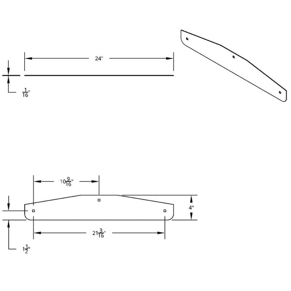 United Pacific - 24" X 4" Stainless Steel Bottom Mud Flap Plates (Bolt ...