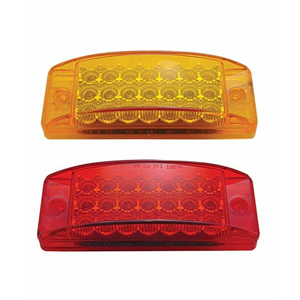 21 LED Reflector Rectangular Clearance Light - Amber or Red LEDs (Ambe – Berube's Truck Accessories