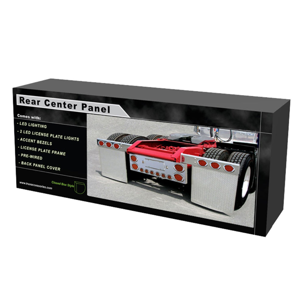 Trux Standard Rear Center Panel w 4" Holes / 2" Holes / 2 License LED ...