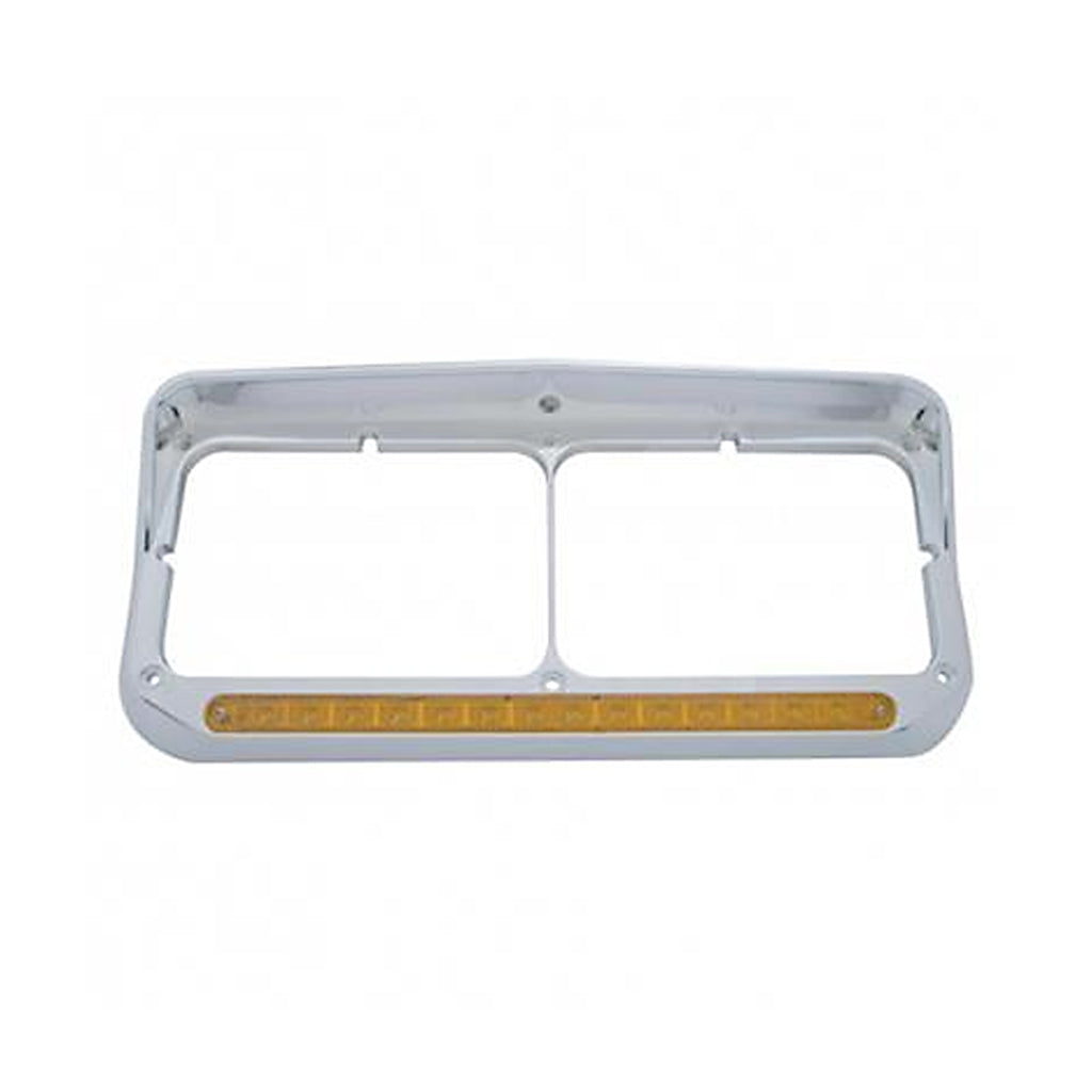 Dual Headlight Bezel with Visor (various colors) 14 LED Rectangular ...