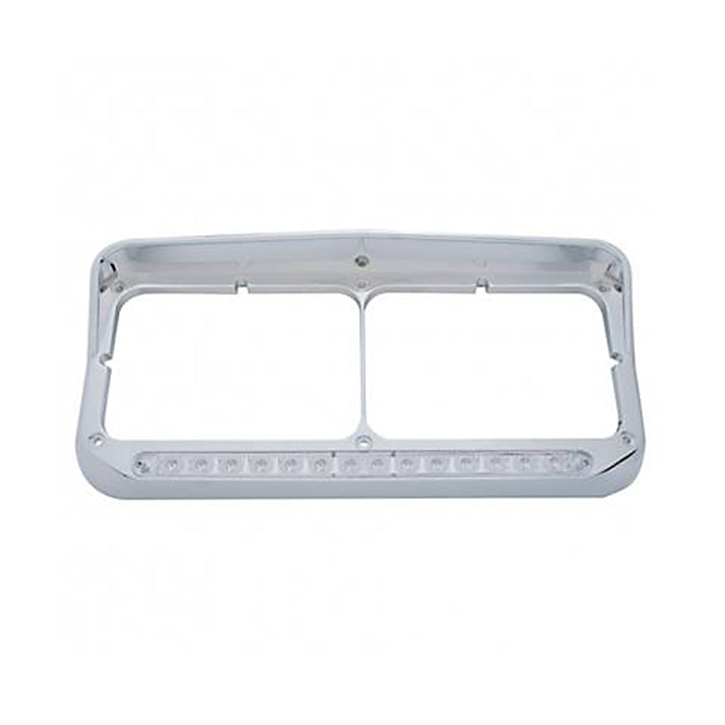 14 LED Rectangular Dual Headlight Bezel with Visor (various colors ...