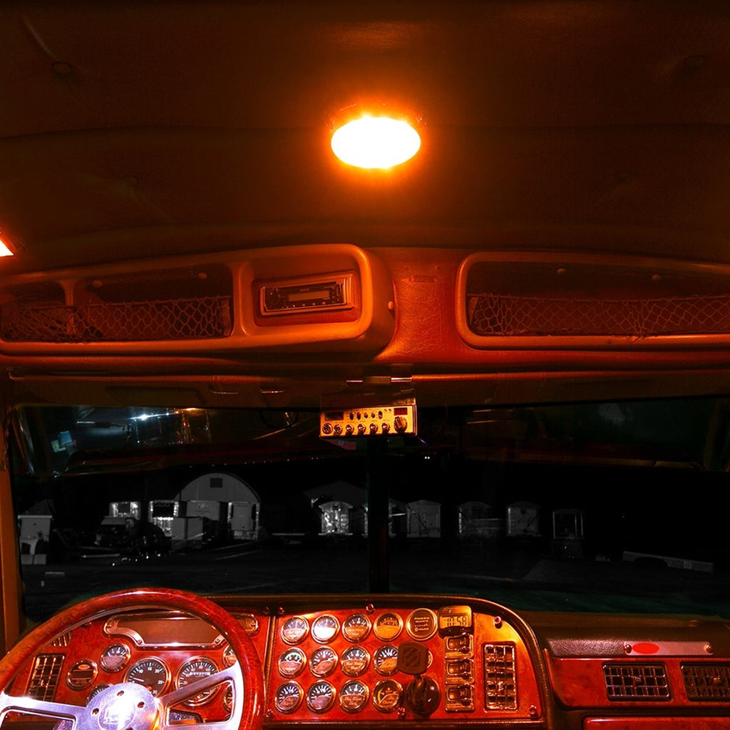 Trux - Chrome Peterbilt LED Interior Projector Dome Light w 6 Color Au ...