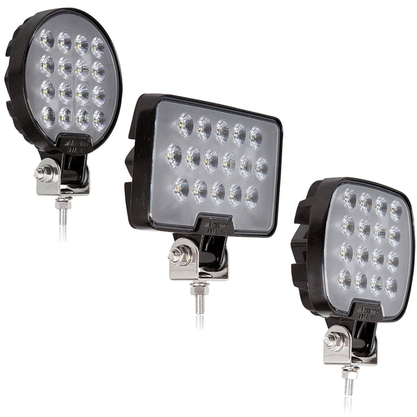 Ultra-Bright Work Lights - Round, Rectangle or Square 16-LED – Berube's ...