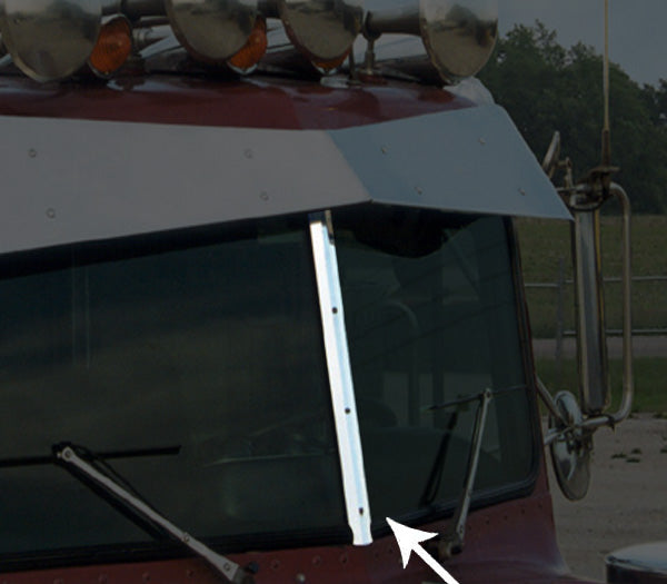 Outer Windshield Post Trim by Roadwork's Peterbilt 359 Stainless Steel ...