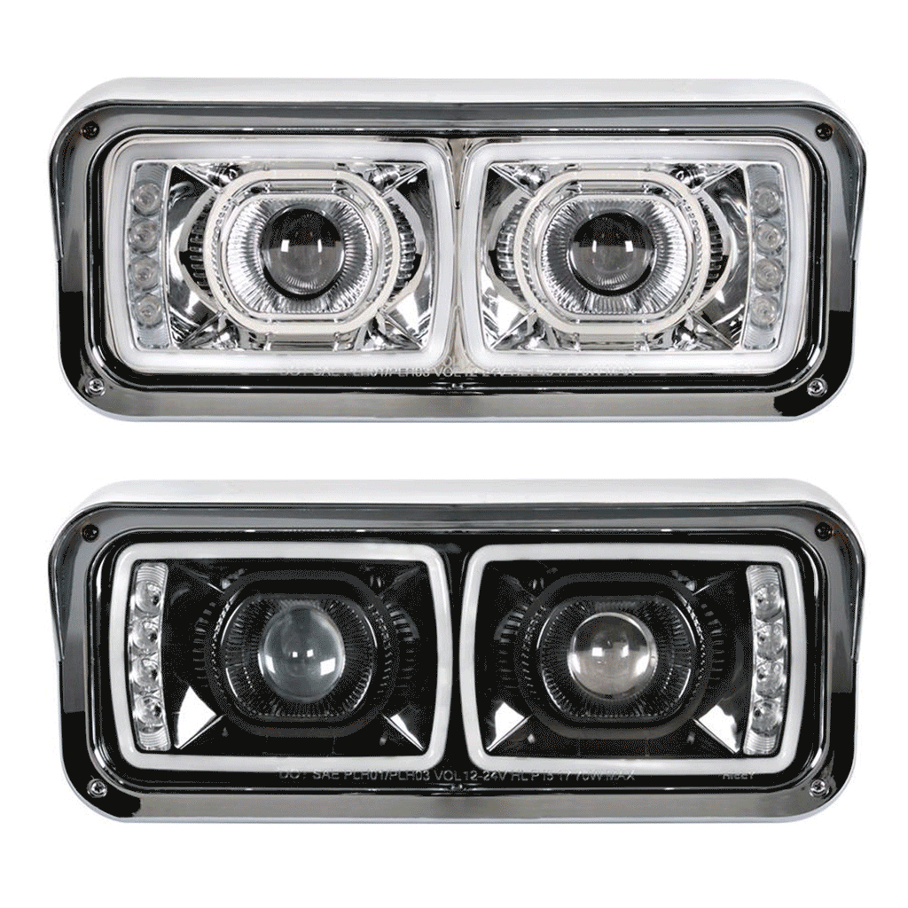 Universal LED Projection Headlights w LED Turn Signals – Berube's Truck ...